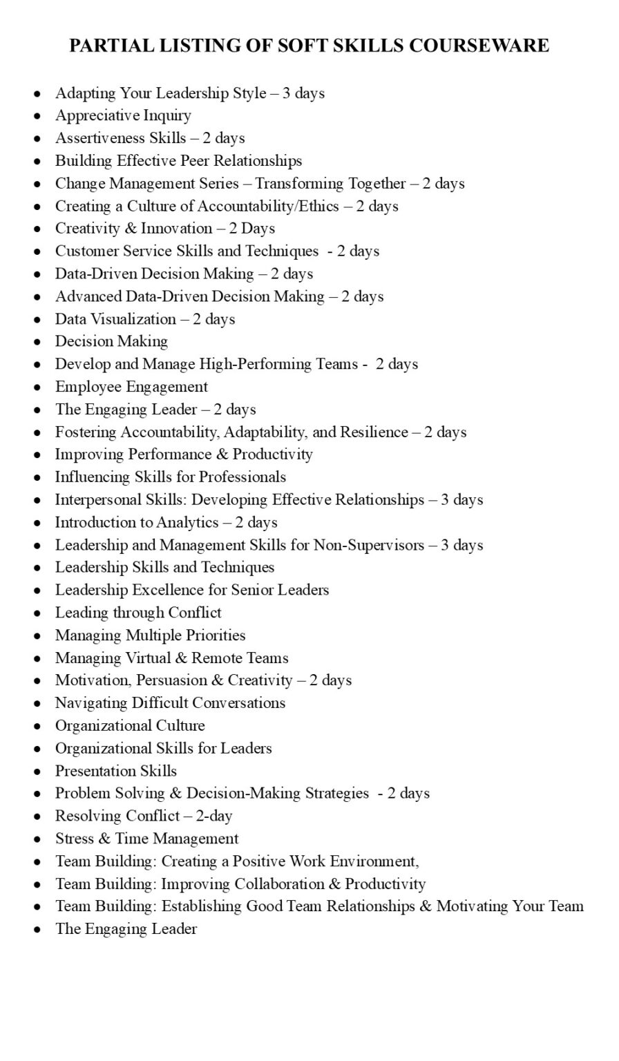 Technical & Soft Skills Courseware – Octagon Management & Resource Group
